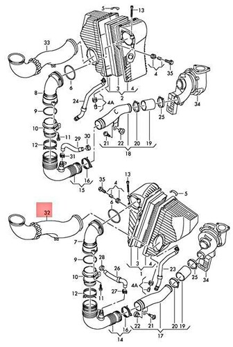 Genuine VW Touareg 7P6 Air Pipe Left 7P6128609B | eBay