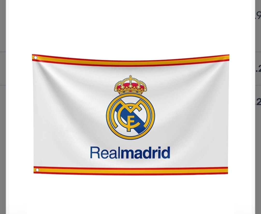 Real Madrid Soccer Flag Real Madrid Football Club Flag Waving Wi...