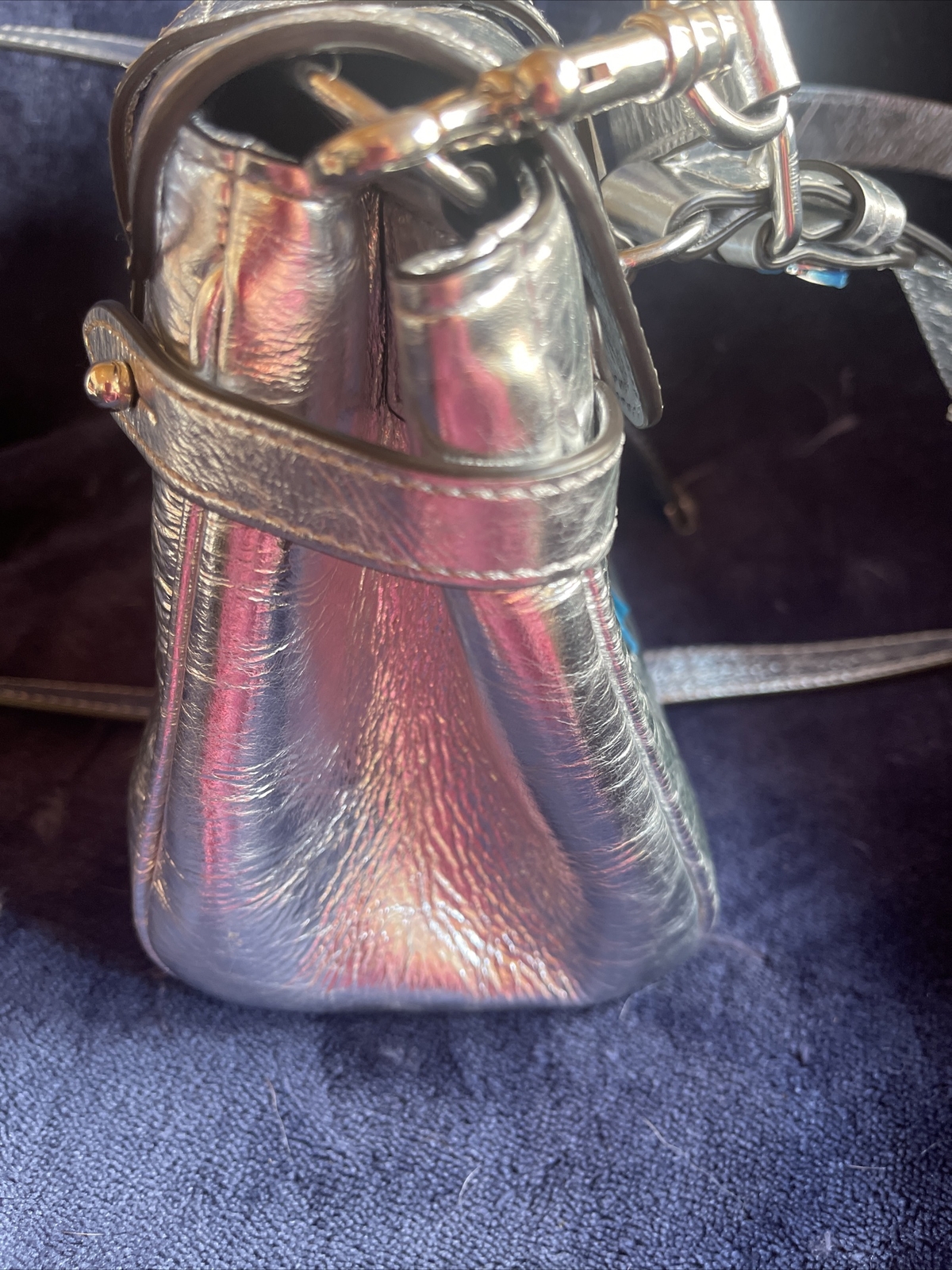 Mulberry silver Crinkled Metallic Leather mini Alexa | eBay UK