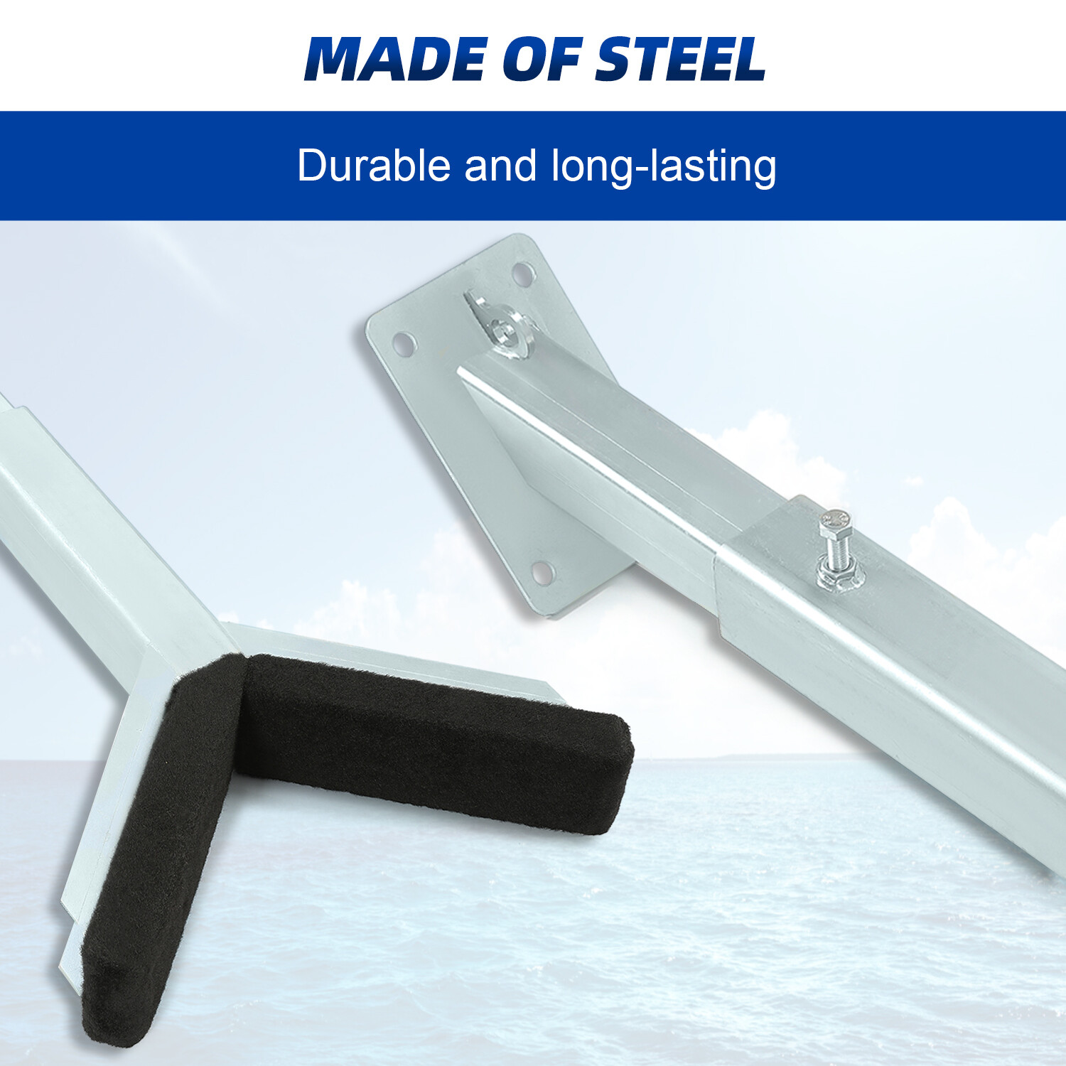 Adjustable Bow Rest Catcher Assembly For Boat Trailer Zinc-Plated Post ...