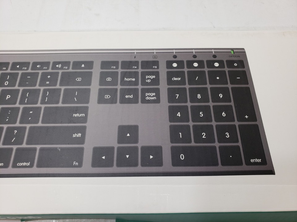 Jellycomb Wireless Keyboard Slim Rechargeable Ten Key Space Grey New ...