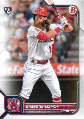 Brandon Marsh RC 2022 Topps Bowman Baseball Rookie Card #81 Los Angeles ...