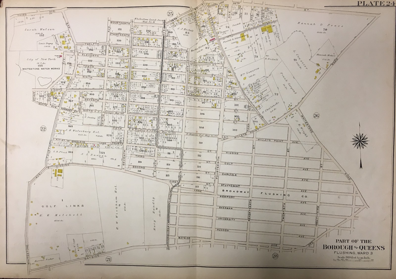 1909 WHITESTONE BAYSIDE QUEENS NY OAKDALE GOLF CLUB QUEENSBORO CC ATLAS ...