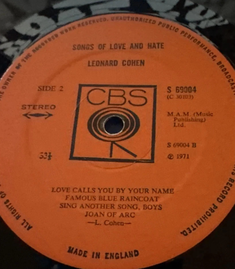 Leonard Cohen Songs Of Love and Hate LP UK 1st Press GREAT AUDIO! [Ex ...