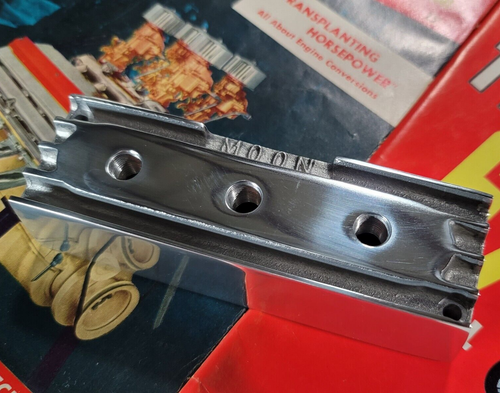 MOON 3 Carb Polished Aluminum FUEL BLOCK Finned Hot Rod Drag Racing ...