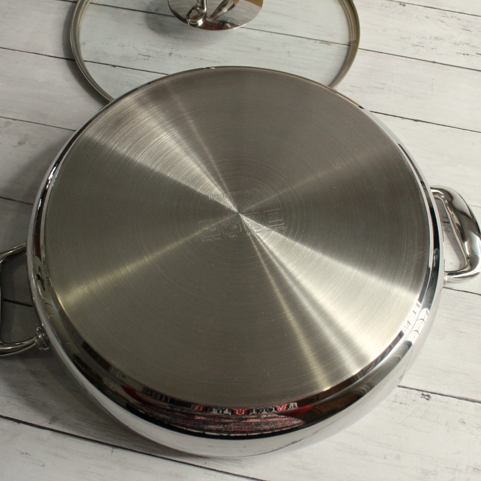 Tupperware Chef Series Non Stick 6 Qt Saute Pan Stainless Steel Glass ...