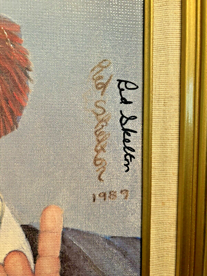 Red Skelton Signed I LOVE YOU Framed 1989 Early Canvas /5000 + SIGNED ...
