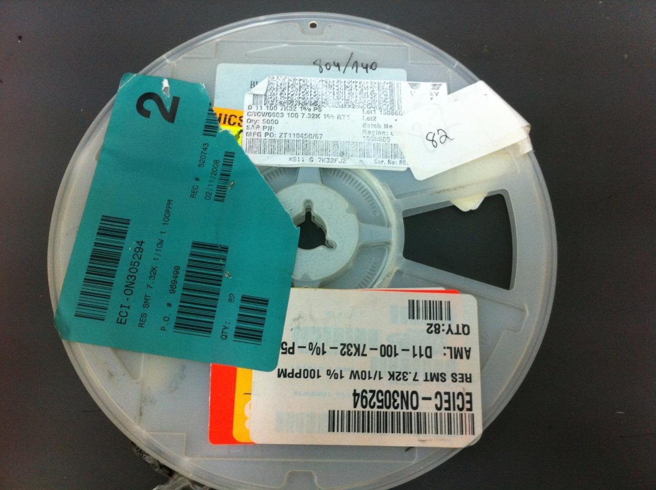 CRCW0603-100-7.32K-1%-RT1-VISHAY-82 PCS LOT, Resistors SMT 7.32K 1/10W ...