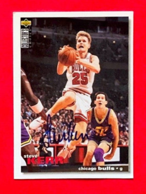 STEVE KERR Chicago Bulls 1996-96 Collector's Choice Card SIGNED ...
