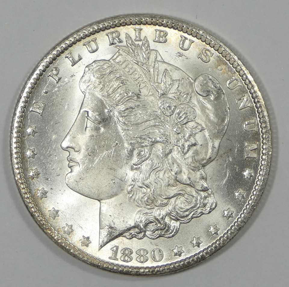 1880-CC Morgan Dollar Nice BRILLIANT UNCIRCULATED Carson City Silver ...