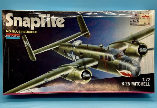Vtg SnapTite B-25 Mitchell WWII Bomber 1:72 Model Kit 1100 New Sealed ...