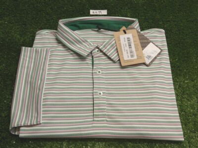 Swannies Men's Dan Polo Golf Shirt C.C. Logo White/Forest/Azalea Medium ...