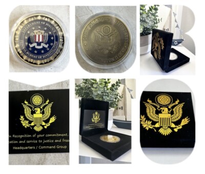 FBI Challenge Coin United States DOJ, Come With Special Velvet Case | eBay