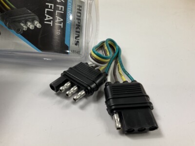 Hopkins 48145 4-Wire Flat Trailer Connector Adapter Extension, 12" Long ...