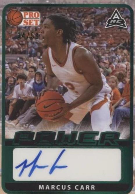 2021-22 Leaf Pro Set Power - Base Autographs Marcus Carr #BA-MC1 Green ...