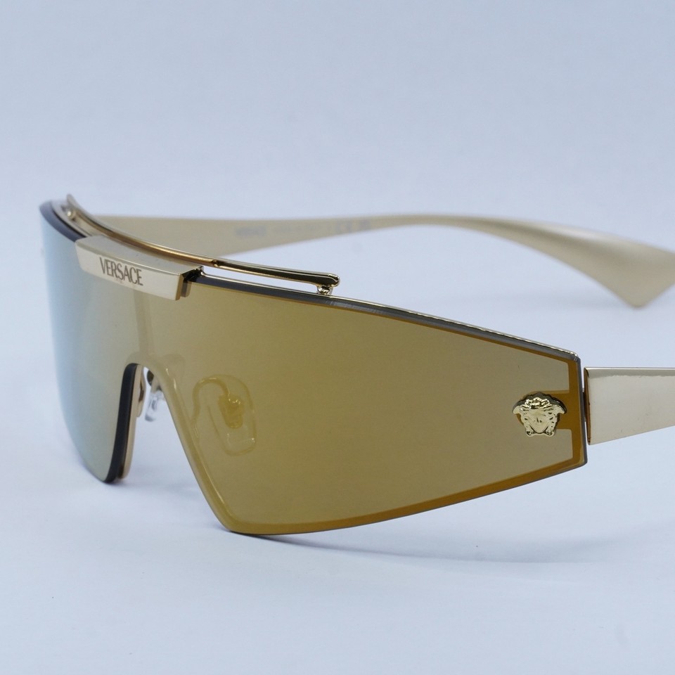VERSACE VE2265 100287 Gold/Dark Grey/Mirror Gold 44-144-120 Sunglasses ...