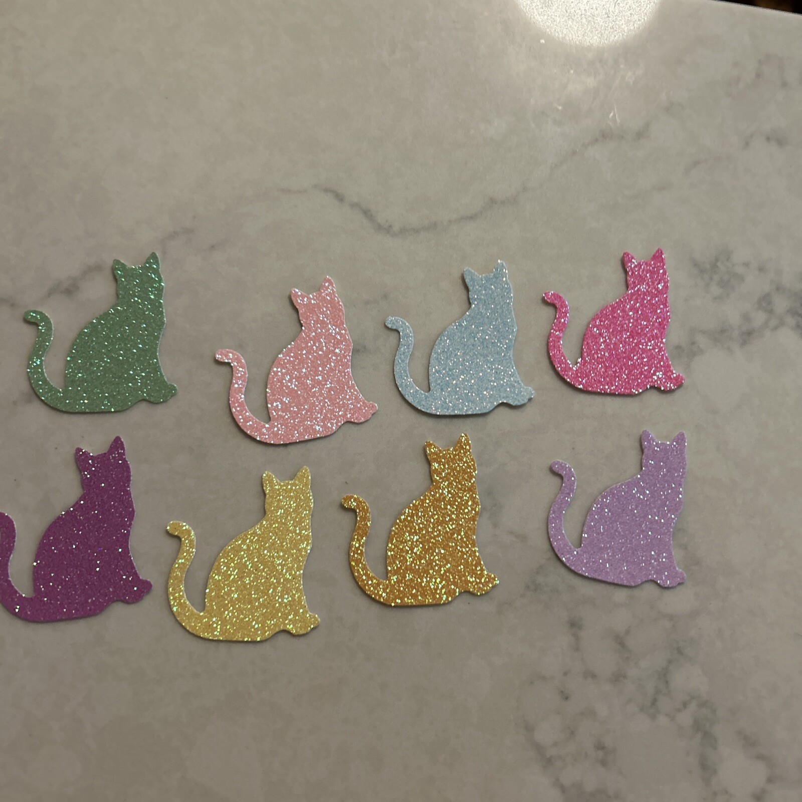 16 Stampin Up Pastel Glitter Cat Punches Paper Punchies New Die Cuts | eBay
