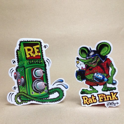 [RF037] 2Pcs. set Rat Fink Hot Rod RF Window Bumper Laptop Toolbox ...