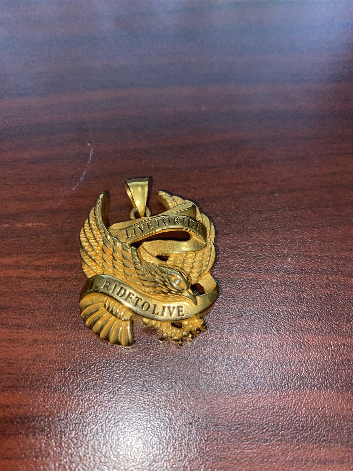 Live to Ride Ride to Live Gold Men Stainless Steel Ea… - Gem