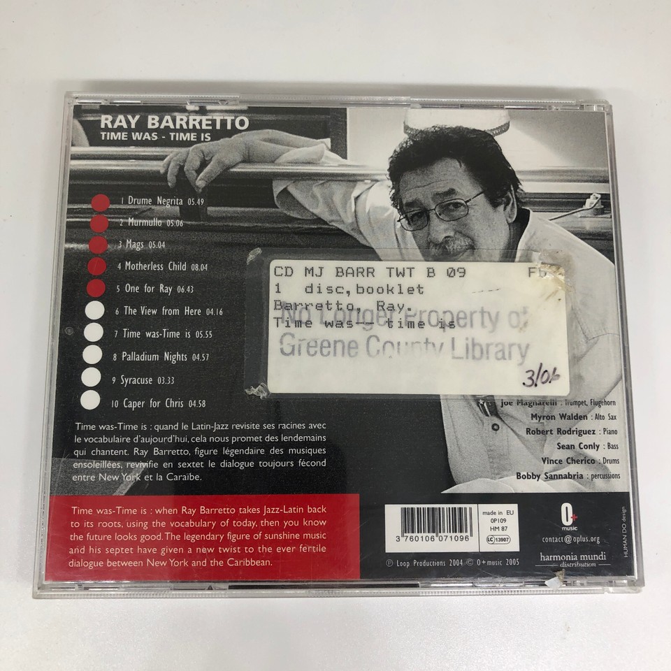 Time Was - Time Is by Ray Barretto (CD, Jun-2005, O+Music ...