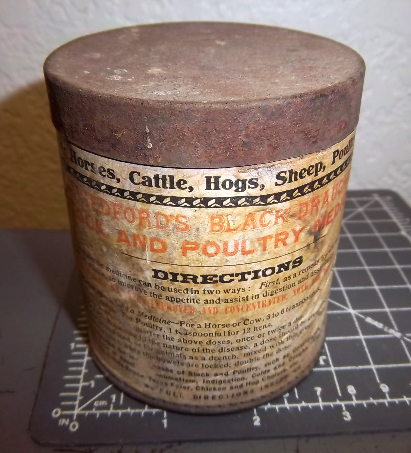 Vintage Black Draught Stock Medicine tin liver medicine for farm ...