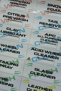 14 x Car Detailing Valeting Cleaning Vinyl Bottle Labels Stickers ...