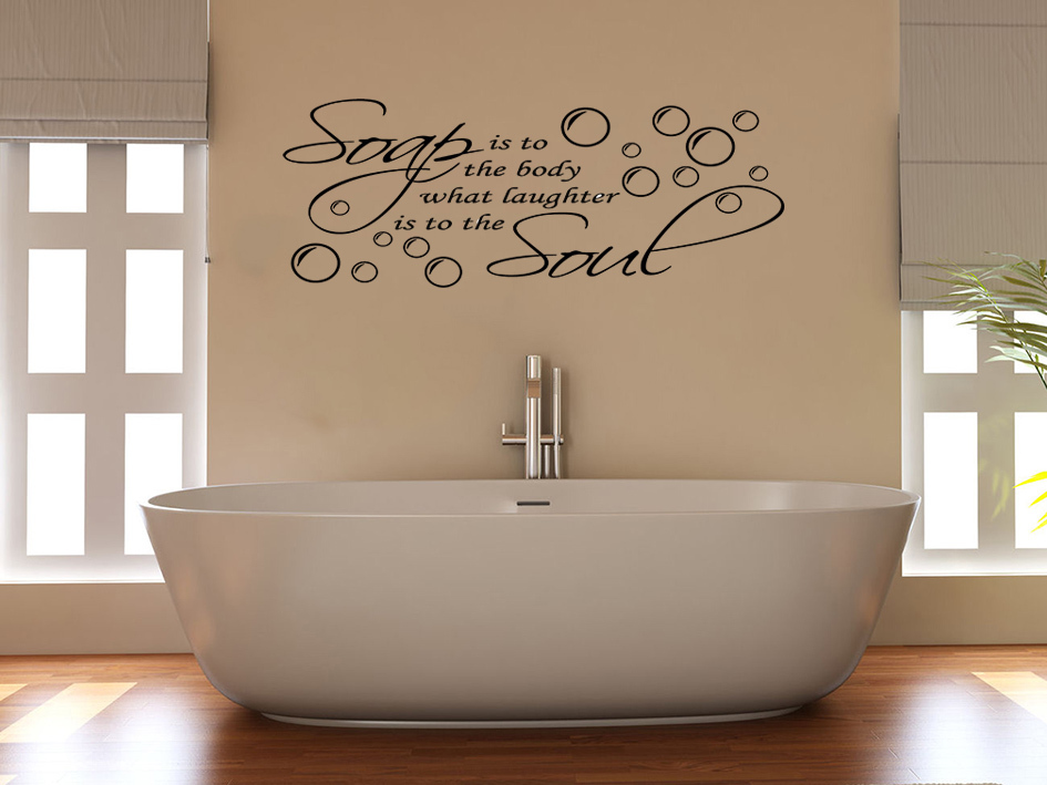 Soap Body Laughter Soul Bubbles Bathroom Shower Bath Decal Wall Art ...