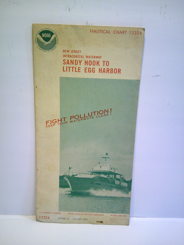 1979 NOAA Nautical Chart 12324 Sandy Hook to Little Egg Harbor NJ ...