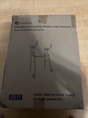 Oasis Space Compact Aluminum Folding Walker Front Wheel Adult Senior ...