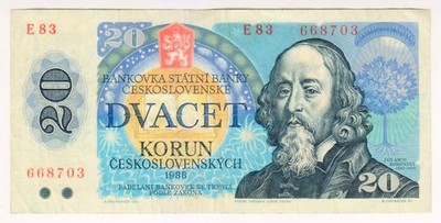 1988 Czechoslovakia 20 Korun 668703 Paper Money Banknotes Currency | eBay