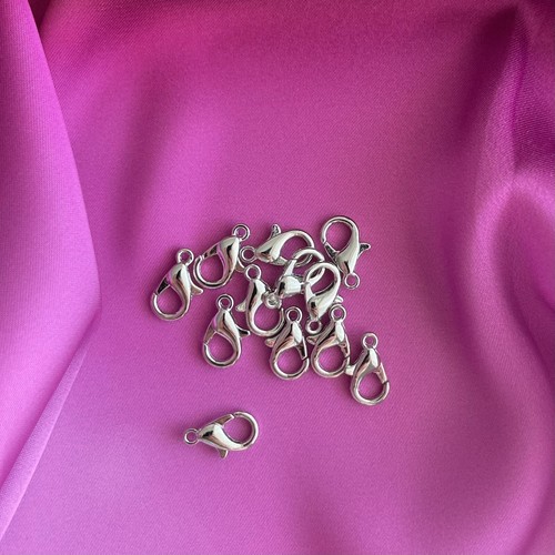 24pcs Stainless Steel Clasp Fastener Hook Lock For DIY Necklace ...