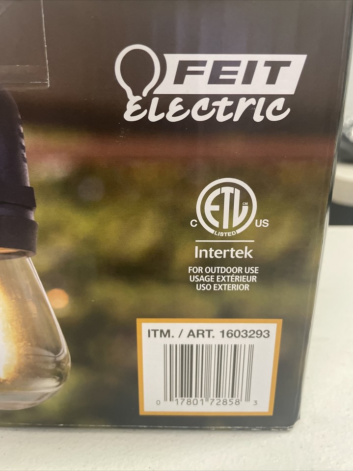 Feit Electric 48' LED Filament String Light - 24 bulbs-waterproof ...
