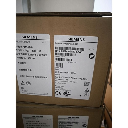 New Siemens 6SL3224-0BE27-5AA0 6SL3 224-0BE27-5AA0 G120 PM240 Power ...