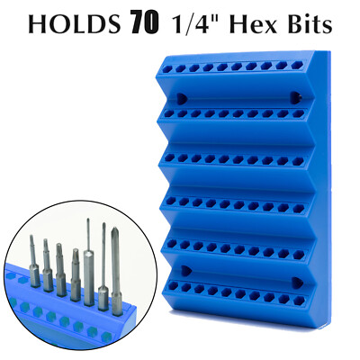 Blue Drill Bit Storage Case Holder for 1/4 Inch Hex Shank Bit ...