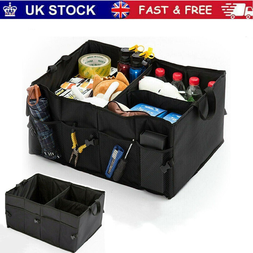 Car Boot Organiser Portable Foldable Heavy Duty Large Car Boot Tidy ...