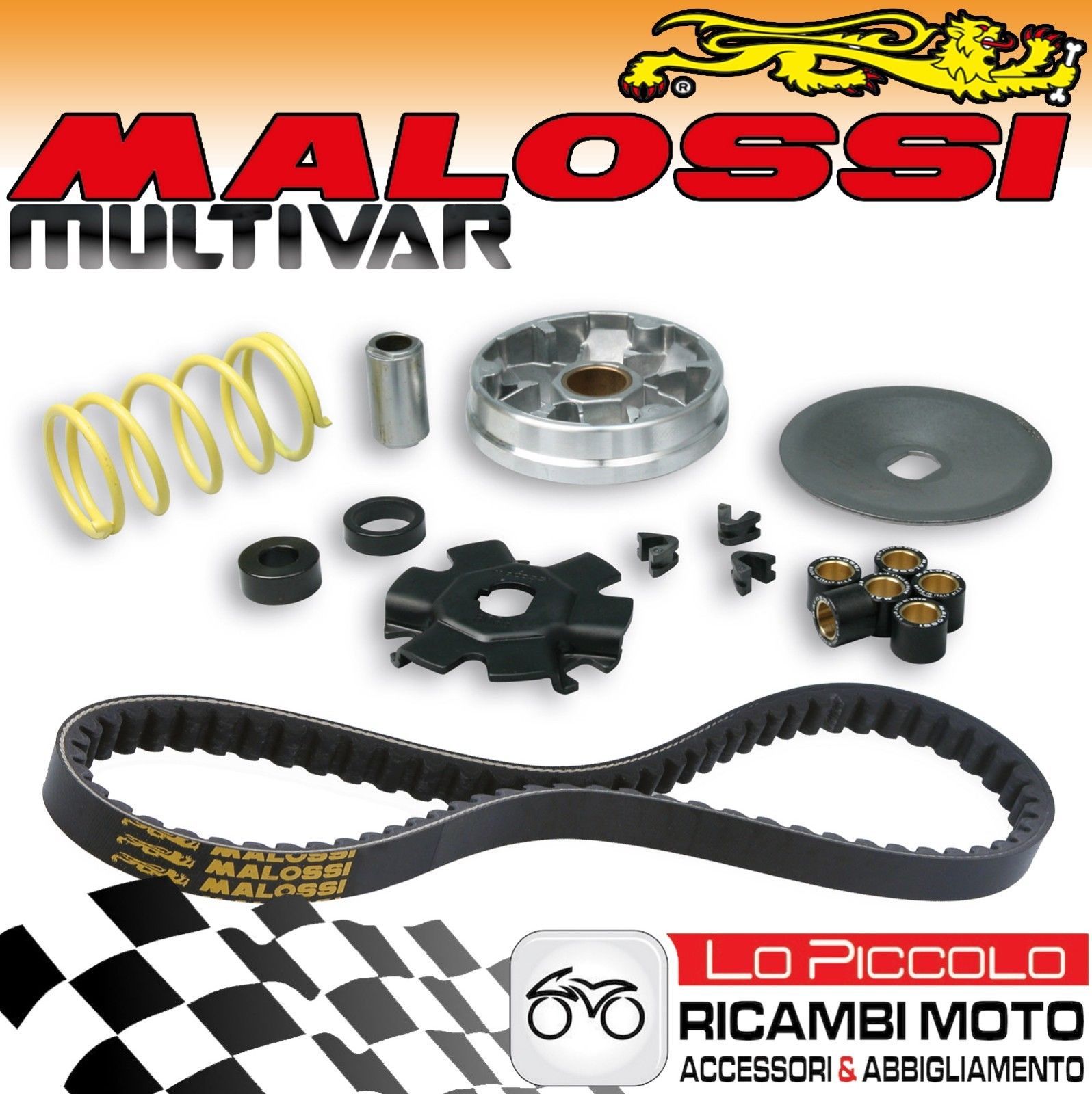 VARIATORE MALOSSI MULTIVAR MHR CON MOLLA + CINGHIA E RULLI PIAGGIO SI ...