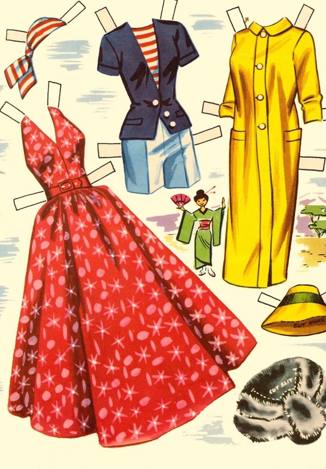 VINTAGE UNCUT 1958 MILLION DOLLAR PAPER DOLL HD LASER REPRODUCTION NO1 ...