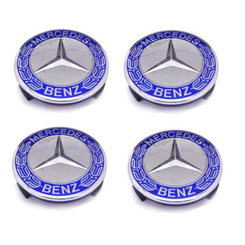 Set of 4 75MM Wheel Center Caps Hubcaps for Mercedes-Benz AMG Wreath ...