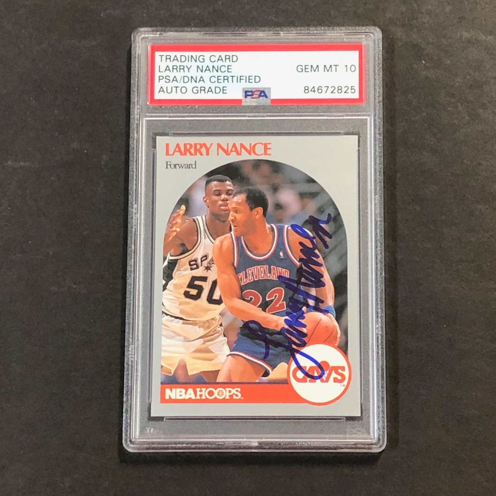 1990-91 NBA Hoops #78 Larry Nance Signed Card AUTO 10 PSA Slabbed ...