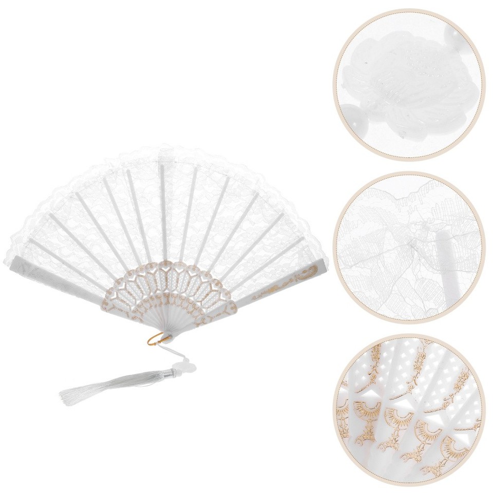 Lace Hand Fan with Tassel Elegant Lace Folding Fan Handheld Folding Fan ...