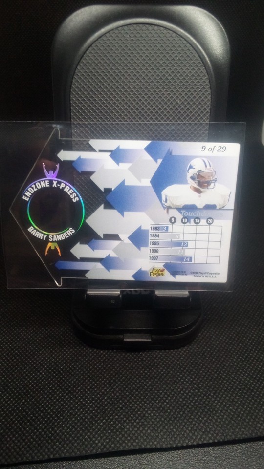 Barry Sanders 1998 Playoff Momentum SSD Endzone X-Press Die Cut HOF | eBay
