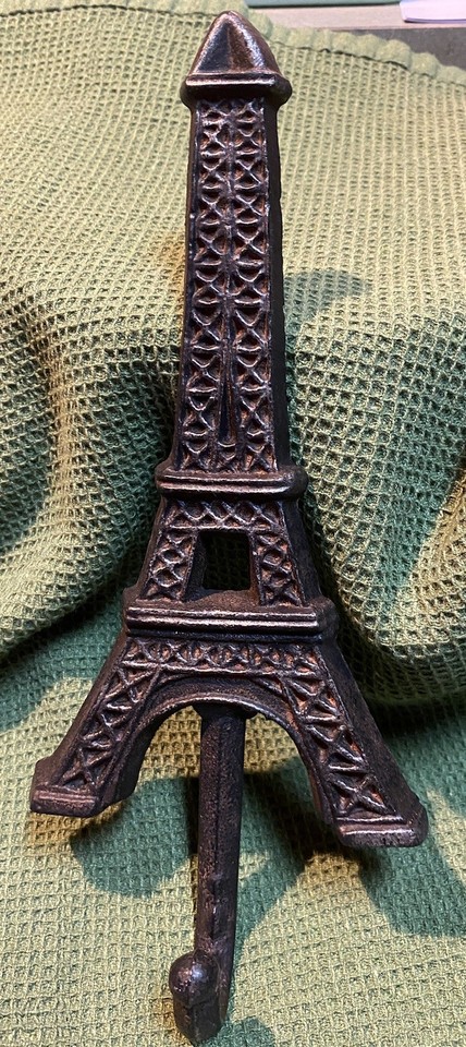 Vintage Cast Iron Metal EIFFEL TOWER Paris Wall Hook 9.5"H x 4.25 W ...