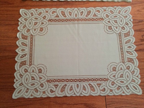 Heritage Lace Pear Green Battenburg Design 14 x 19 Placemats 4 piece ...