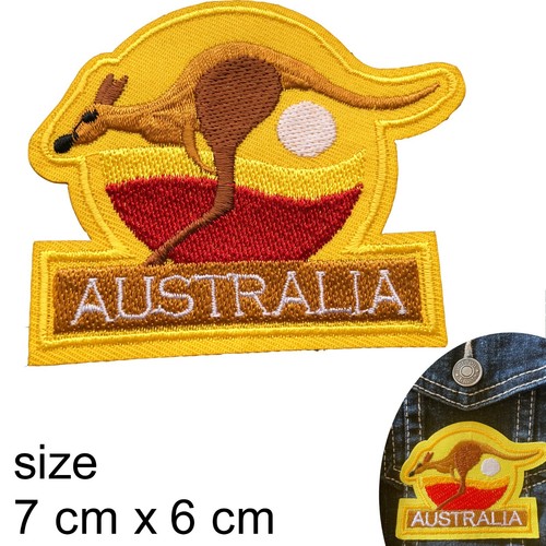 Australia iron on patch Australian kangaroo lucky country Oi Oz Aussie ...