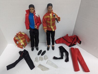 2 Vintage Michael Jackson Doll 12" Figure, 1984 Thriller Clothes ...