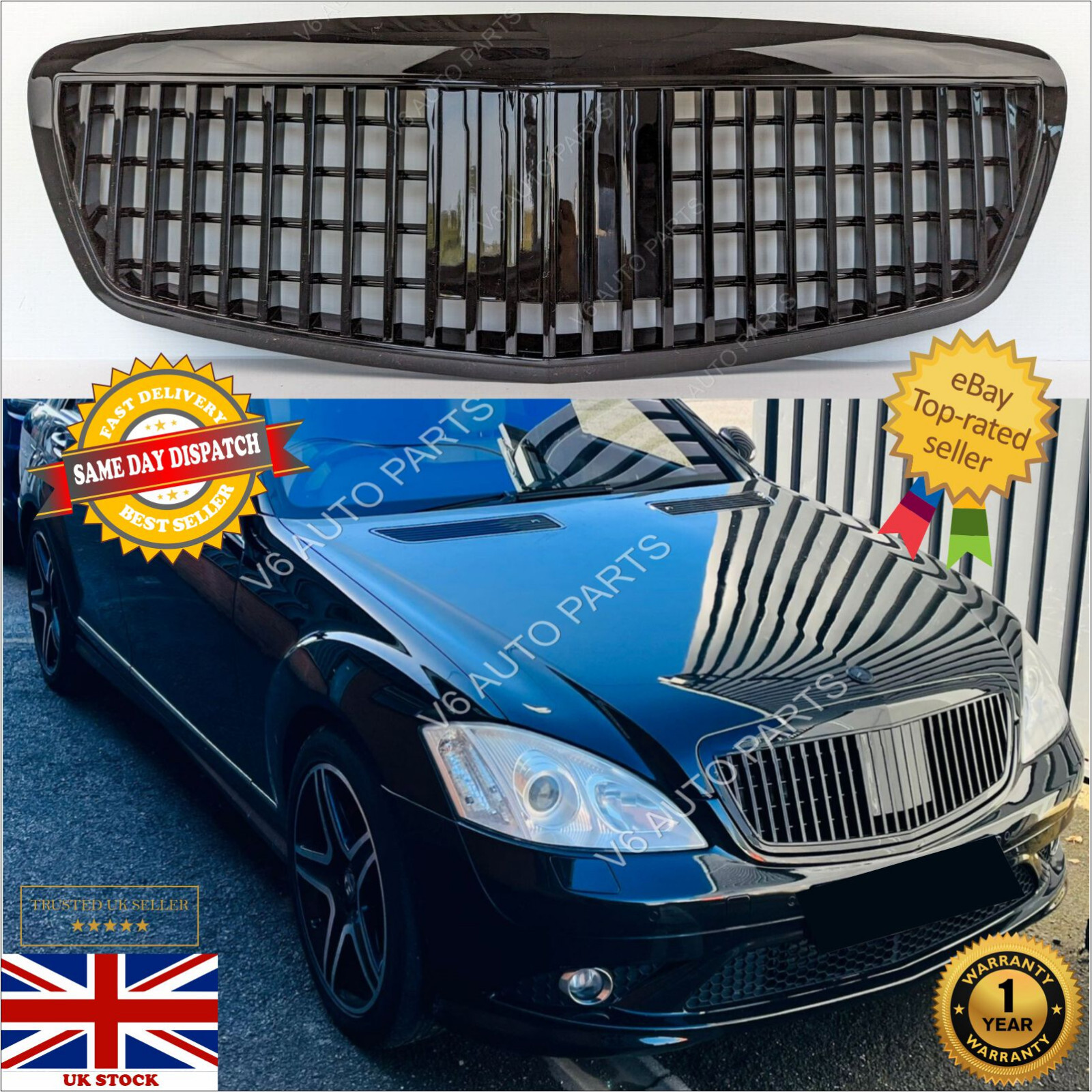 For Mercedes S-Class W221 S65 S600 500 Front Bumper Maybach AMG Grille ...