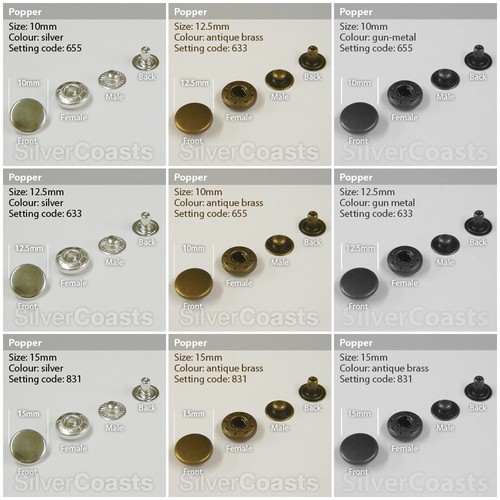 Press Machine Tool Set + 200 Poppers, Snap fastener, Stud, Sewing ...