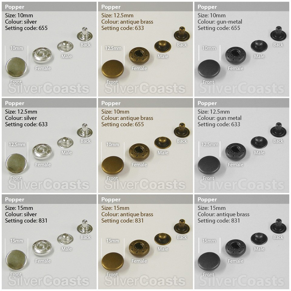 Press Machine Tool Set + 200 Poppers, Snap fastener, Stud, Sewing ...