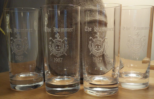 Detroit Golf Club DGC Crystal Tom Collins Drinking Glasses HUMMER 1987 ...