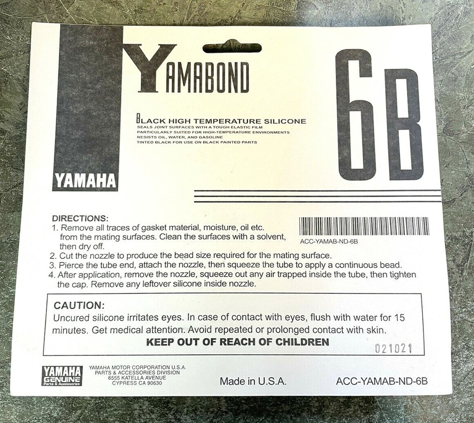 Yamabond 6B Black High Temperature Silicone Yamaha ACC-YAMAB-ND-6B | eBay